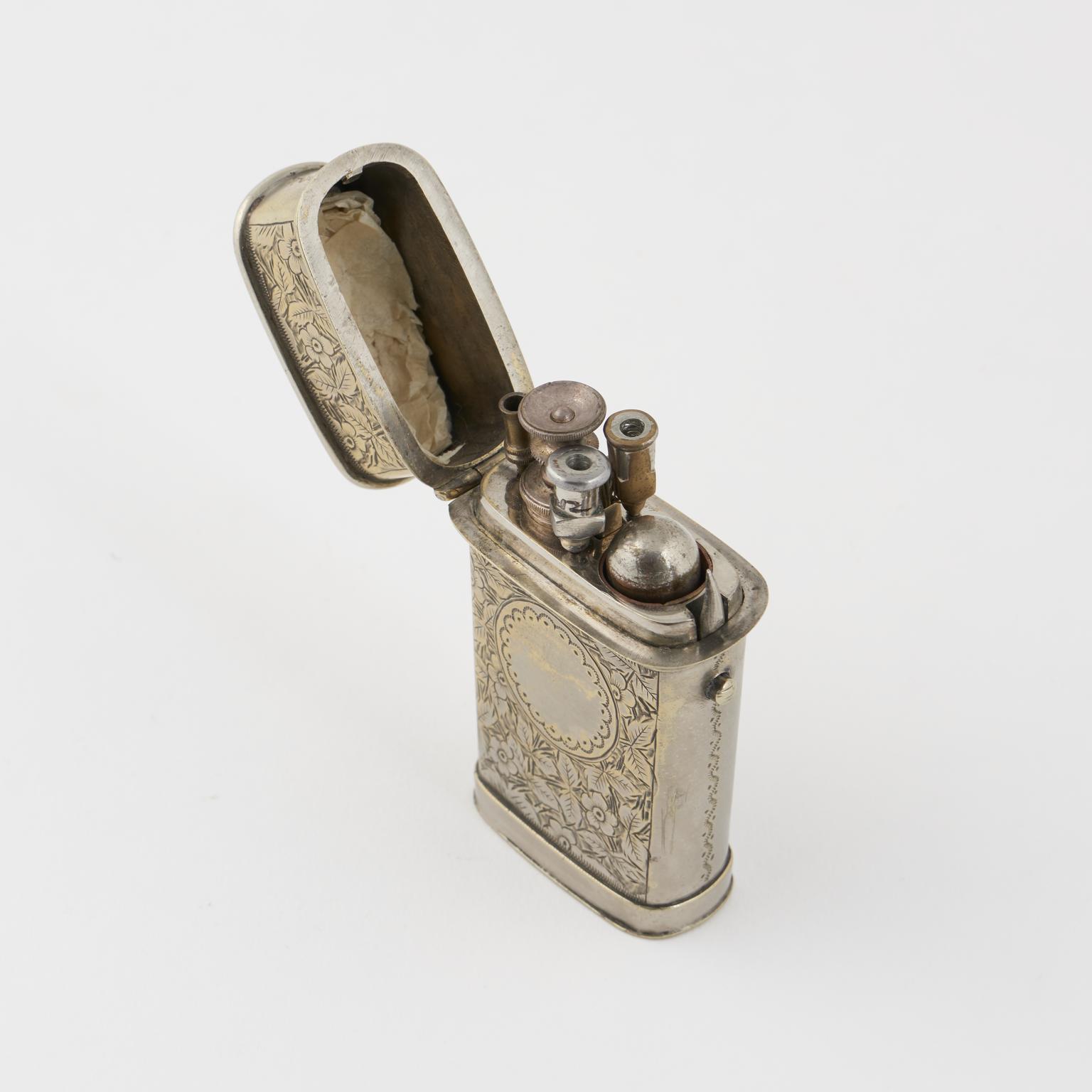 Hypodermic Pravaz syringe in a rich floral ornamented metal case 1901 ...